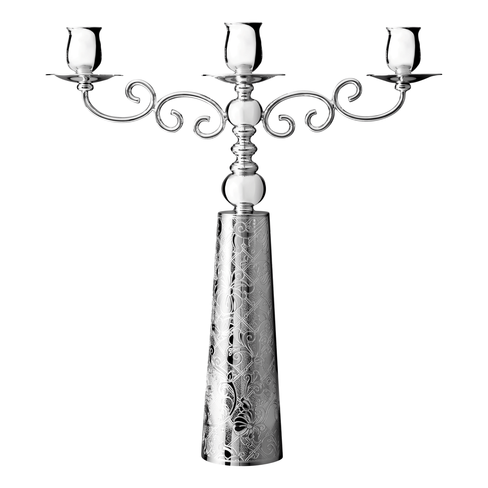 Silver plated Three light candelabra Jardin d'Eden Jardin d'Eden ...