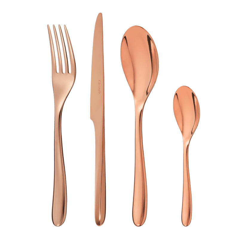 4-Piece Copper Stainless Steel Flatware Set L'Ame de Christofle