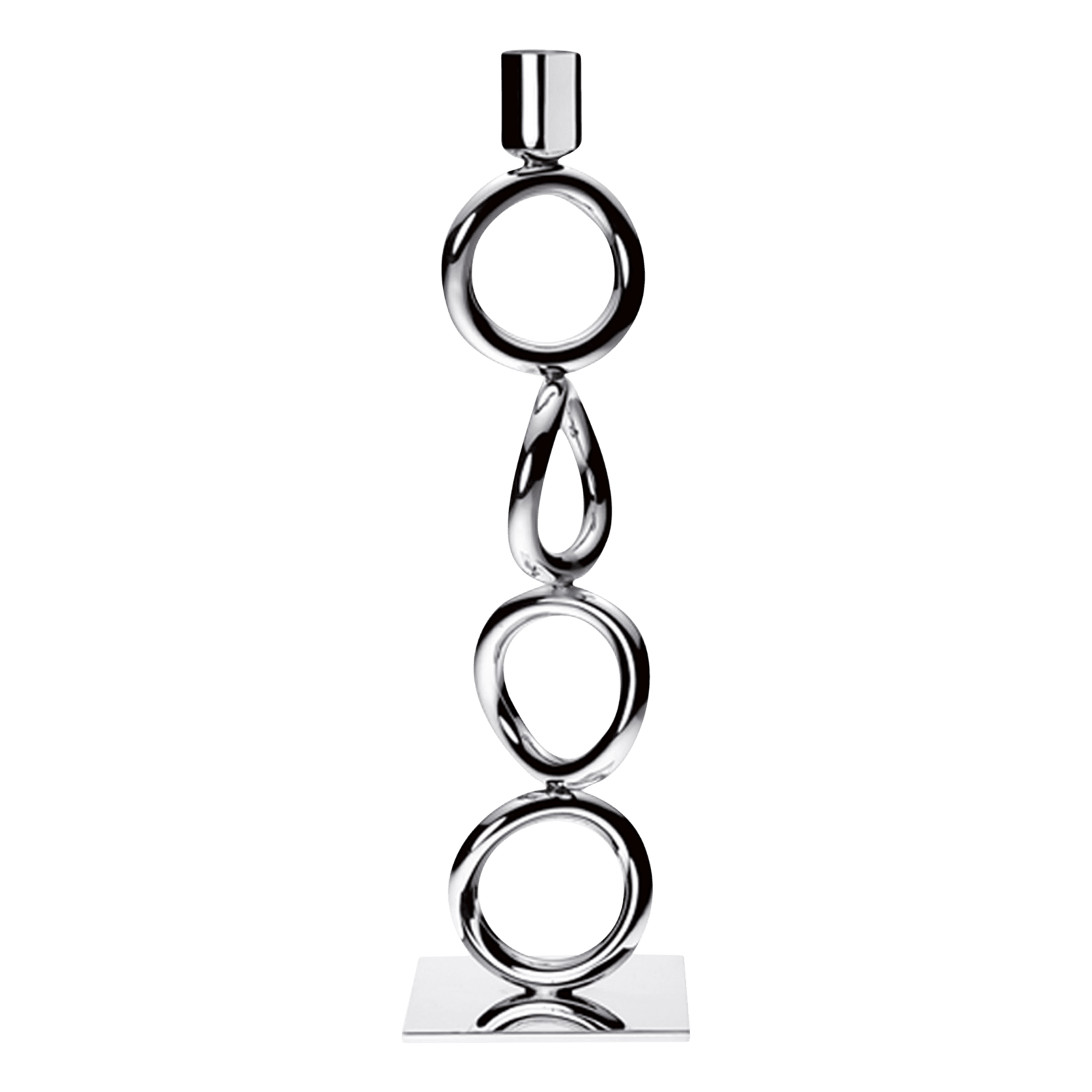 Silver-Plated Four-Ring Candlestick Vertigo - Christofle