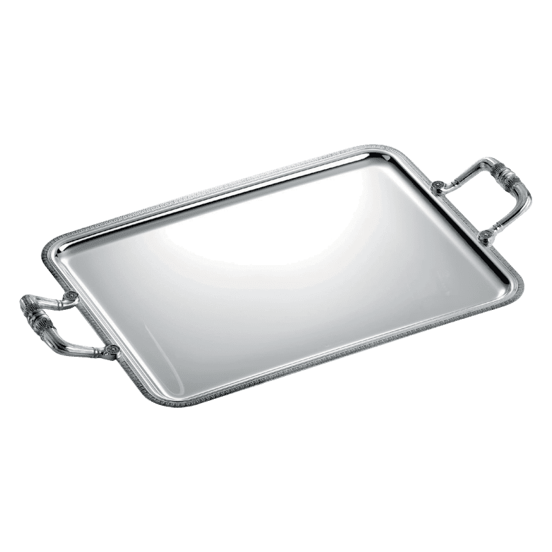 Silver Plated Rectangular Tray with Handles - 43 x 31 cm Malmaison