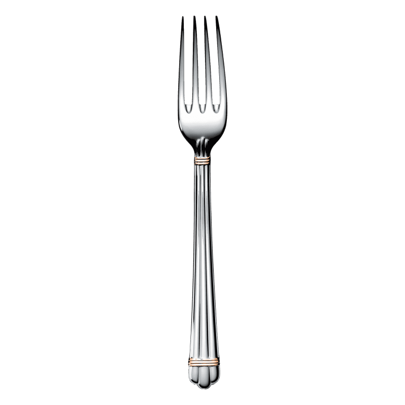 Silver-Plated Standard Dinner Fork with Gold Ring Aria