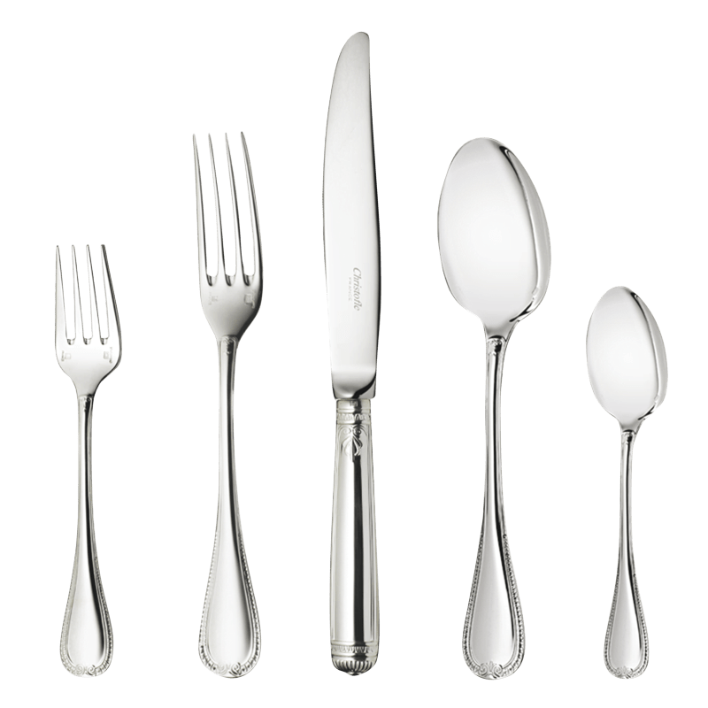 5-Piece Silver-Plated Flatware Set Malmaison | Christofle USA