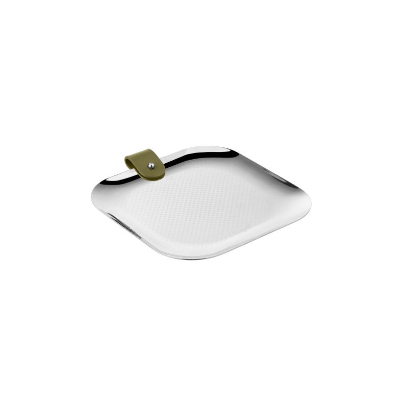 Stainless Steel Trinket Tray Imperial Green - 16x16cm Club | Christofle EUR