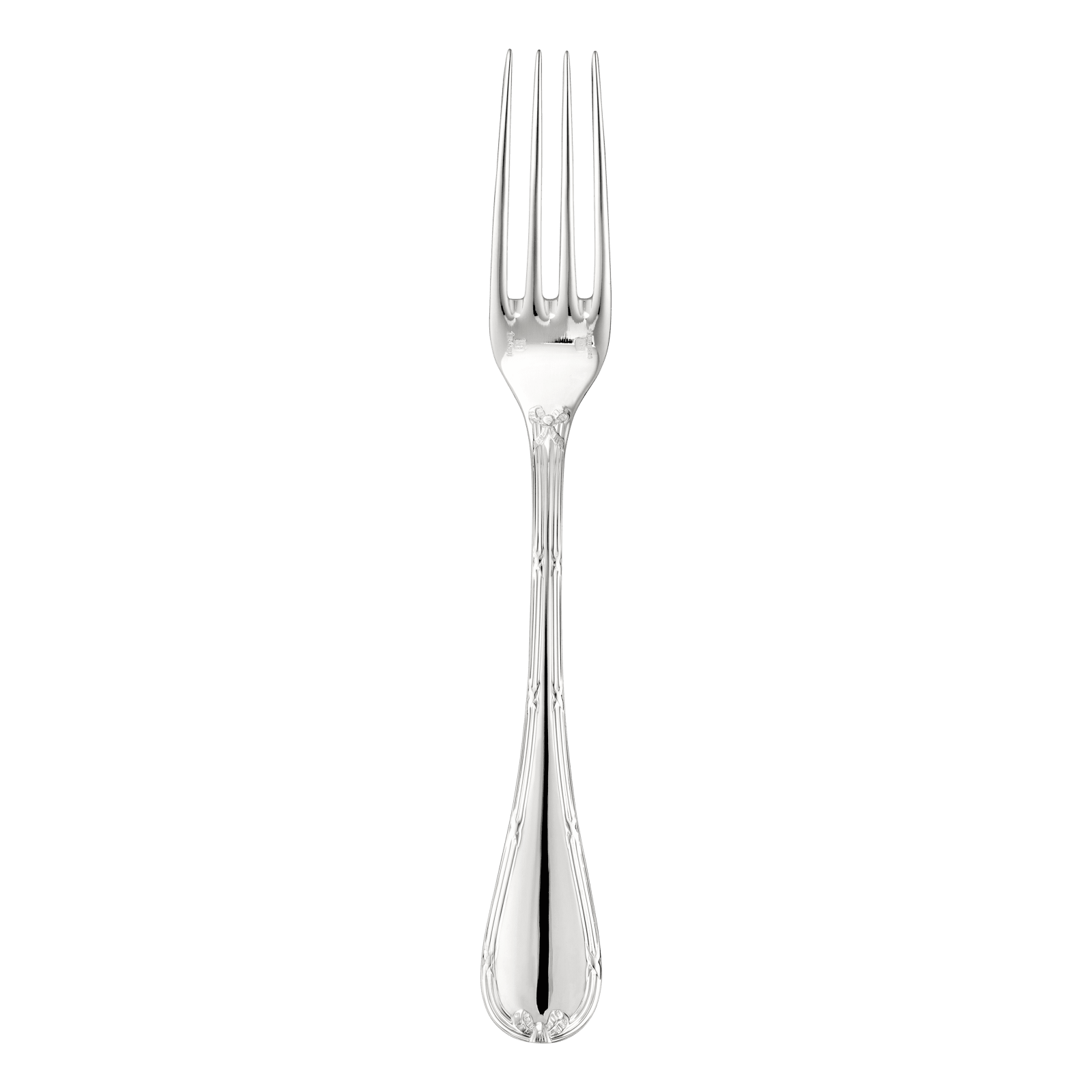 Fourchette de table en métal argenté Rubans