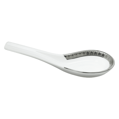 Porcelain Chinese Spoon Platinum finish Malmaison
