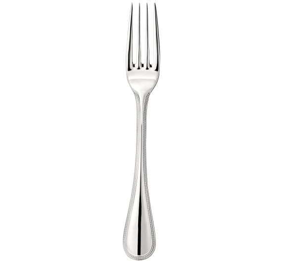 Fourchette de table Perles 2 Acier , Perles Acier | Christofle