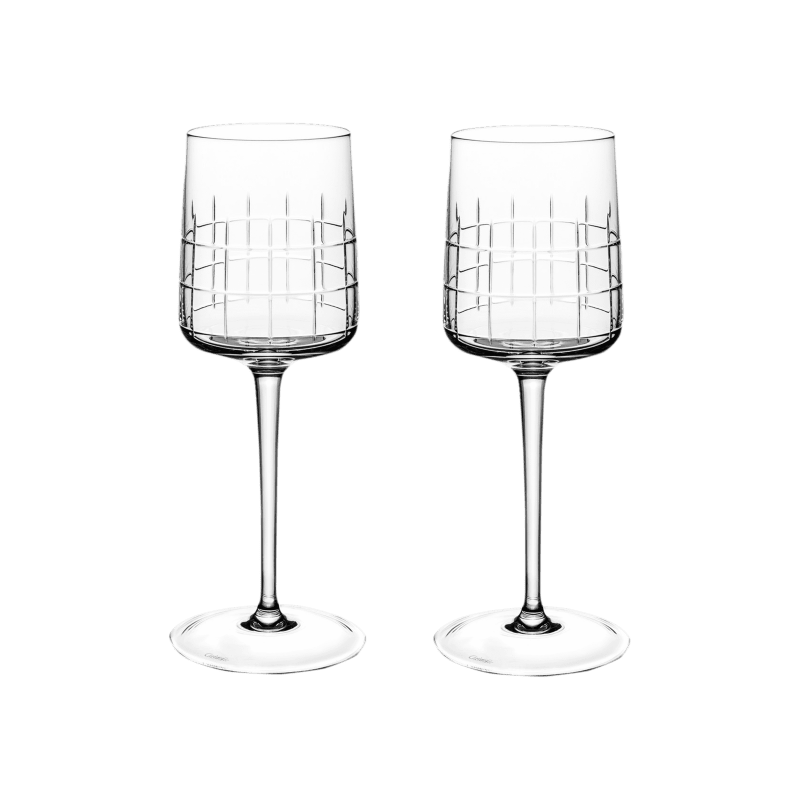 Set of 2 crystal red wine glasses Graphik | Christofle USA