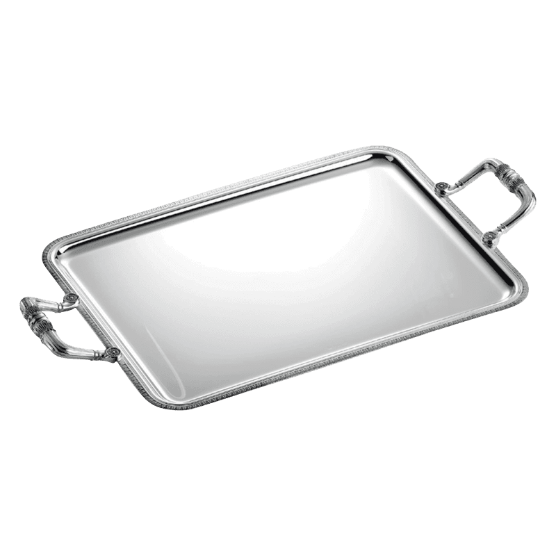 Silver Plated Rectangular Tray with Handles - 49 x 39 cm Malmaison