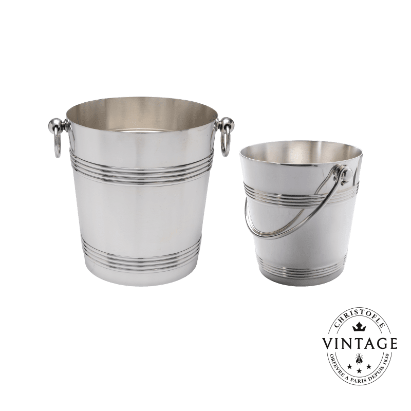 Champagne and Ice Buckets, Silverware - Vintage Gallia